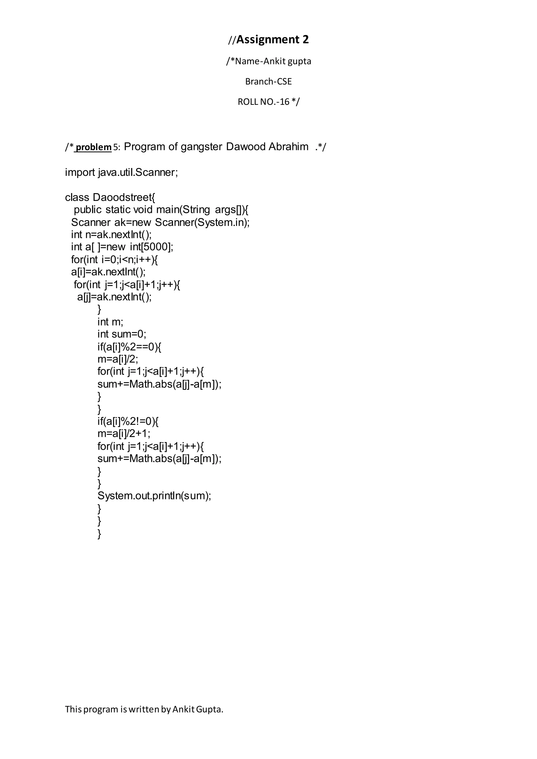 java program assigment -2 | PDF