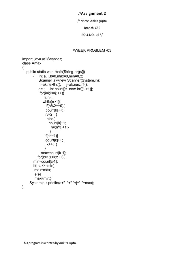 java program assigment -2 | PDF