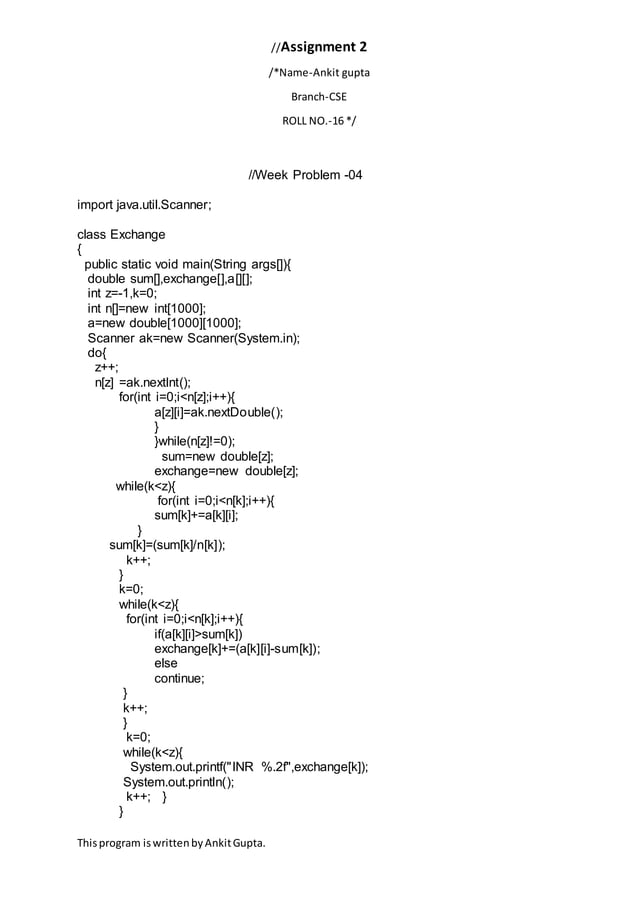 java program assigment -2 | PDF
