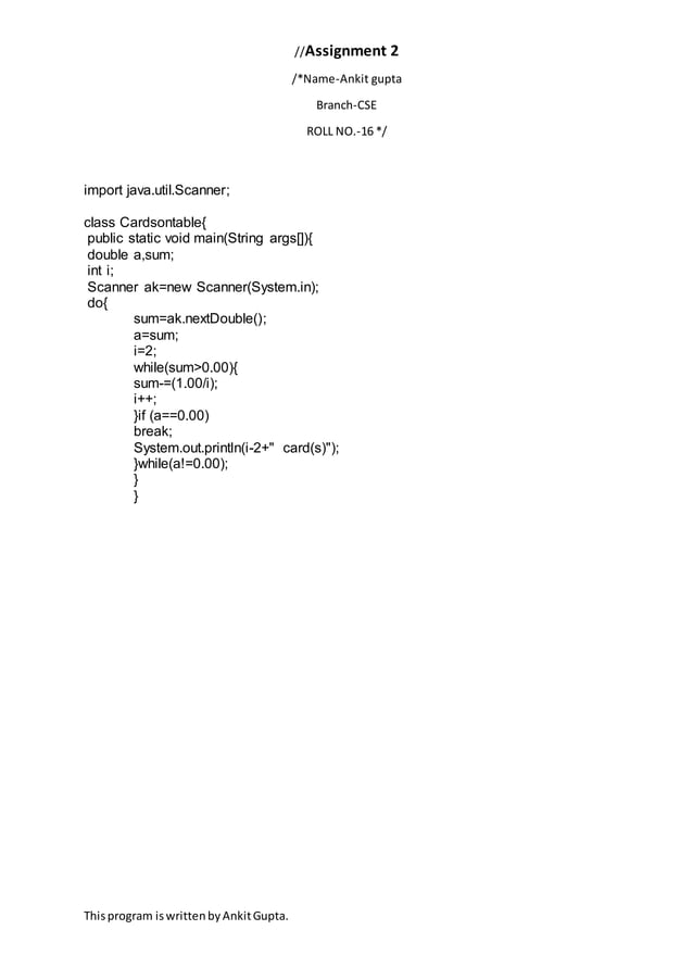 java program assigment -2 | PDF
