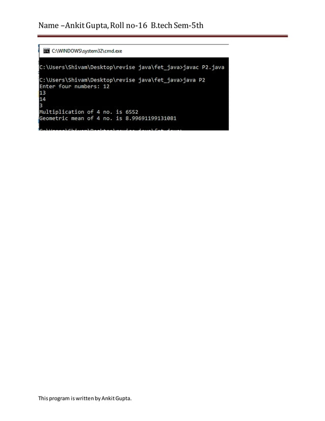 Java Program Assigment 1 Pdf