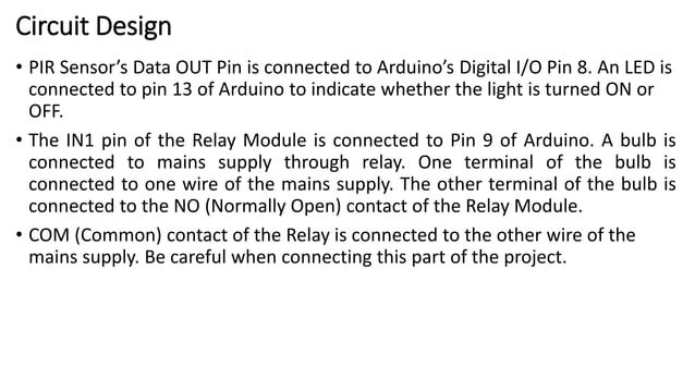 Automatic Room Light Controller Using Arduinom & PIR Sensor | PPTX | Home Appliances | Home & Garden