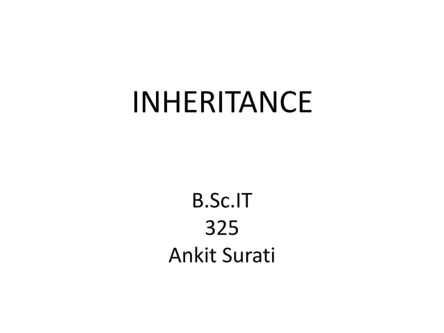 Oops Inheritance Ppt