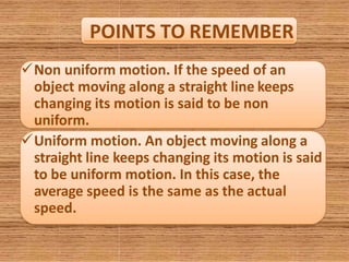 Motion & Time class 7th science | PPTX