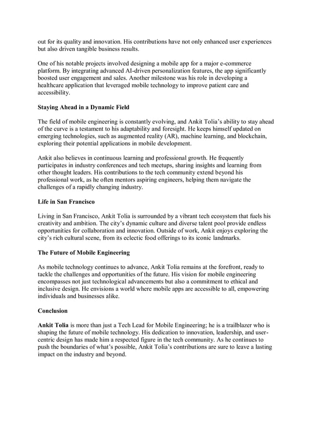 Ankit Tolia | Mobile Engineering | PDF