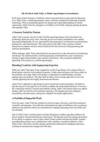 Ankit Tolia | Mobile Engineering | PDF