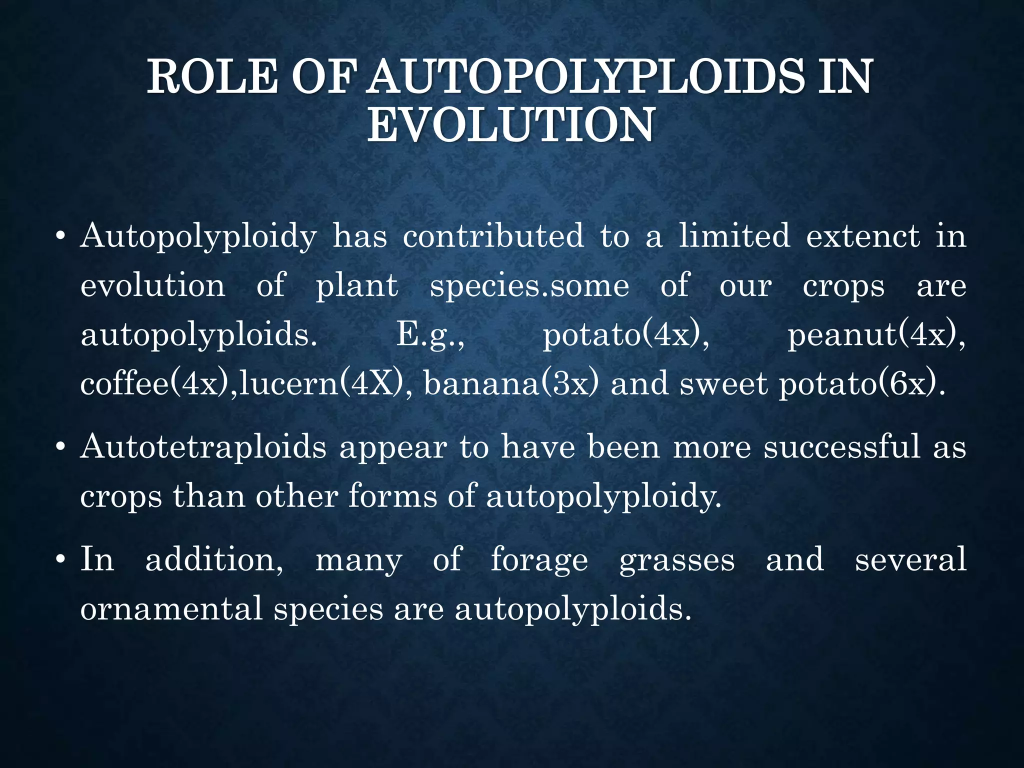 Utilization of polyploids and aneuploids in plants | PPTX