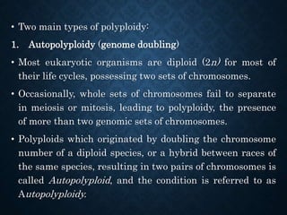 Utilization of polyploids and aneuploids in plants | PPTX