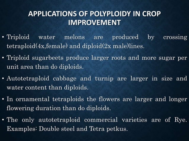 Utilization of polyploids and aneuploids in plants | PPTX