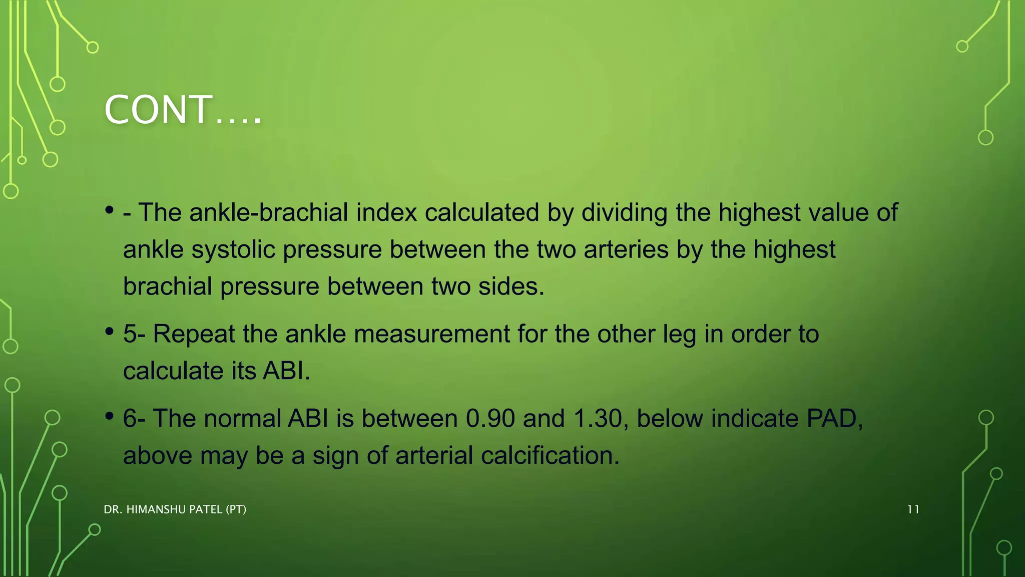 Ankle brachial index | PPTX