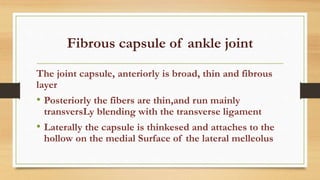Ankle joint and tibiofibular joint | PPTX