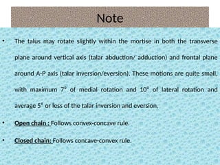 Ankle anatomy and biomechanics | PDF
