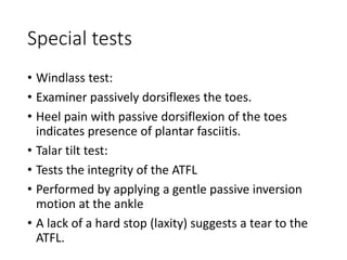 Ankle and Foot examinatiom | PPTX