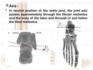 Ankle and Foot Complex biomechanics and its pathology | PPTX