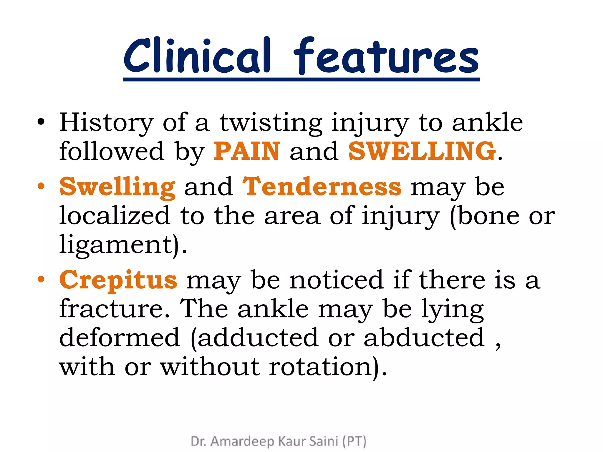 Ankle and foot injuries | PPTX