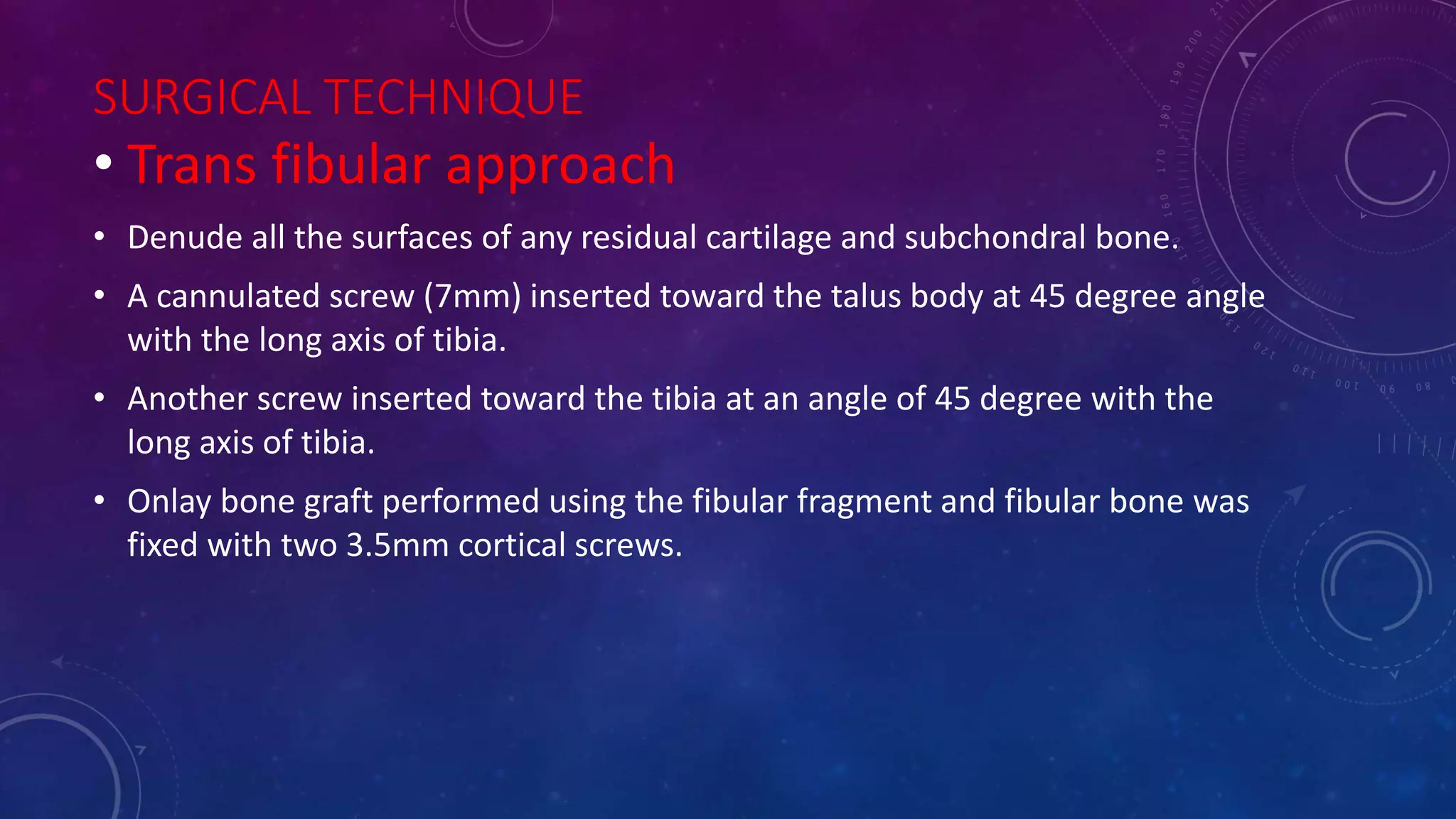 Ankle arthrodesis anterior approach and trans fibular approach which is ...
