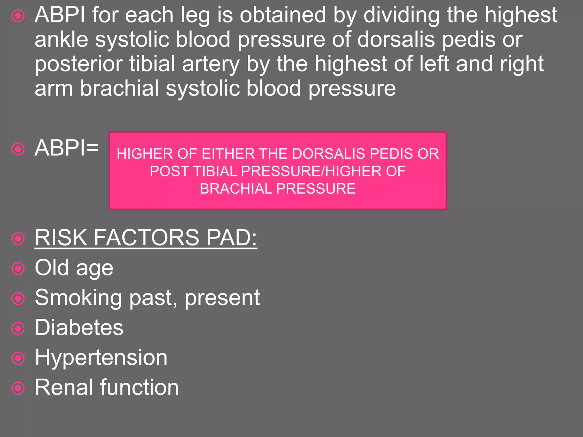 Ankle brachial index | PPTX