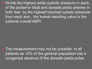 Ankle brachial index | PPTX
