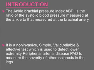 Ankle brachial index | PPTX