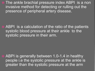 Ankle brachial index | PPTX