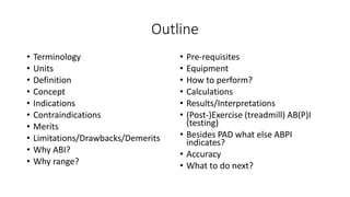 Ankle brachial pressure index (ABPI) | PPTX