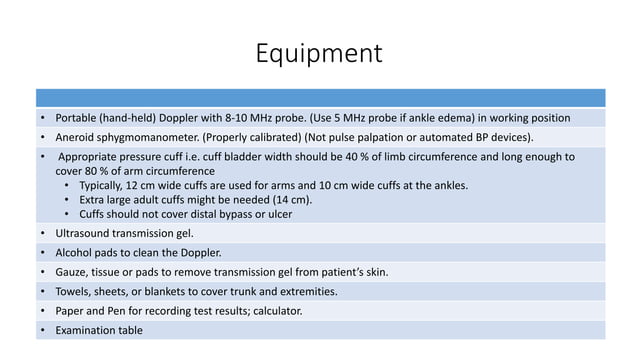 Ankle brachial pressure index (ABPI) | PPTX | Foot Health | Diseases ...