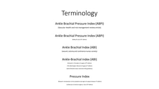 Ankle brachial pressure index (ABPI) | PPTX