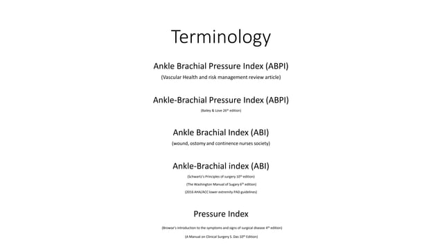 Ankle brachial pressure index (ABPI) | PPTX | Foot Health | Diseases ...
