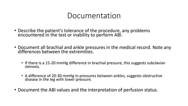 Ankle brachial pressure index (ABPI) | PPTX | Foot Health | Diseases ...