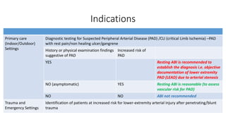 Ankle brachial pressure index (ABPI) | PPTX