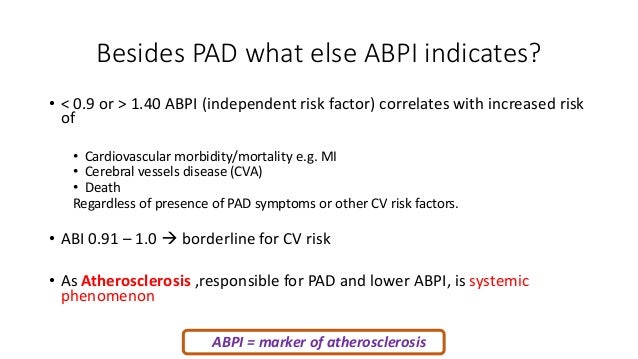 Ankle brachial pressure index (ABPI)