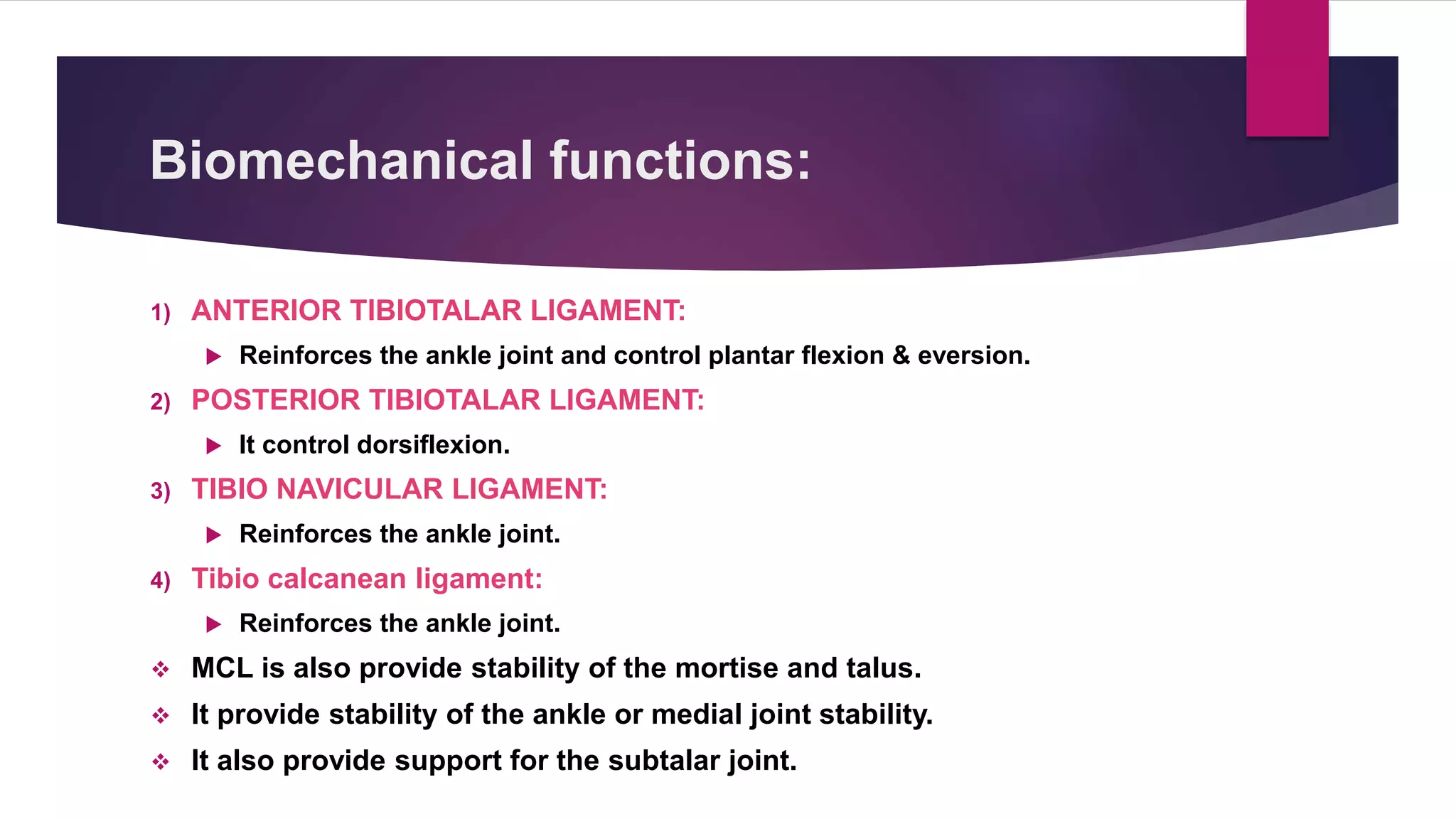 Ligaments of ankle joint (Ankle complex) | PPTX