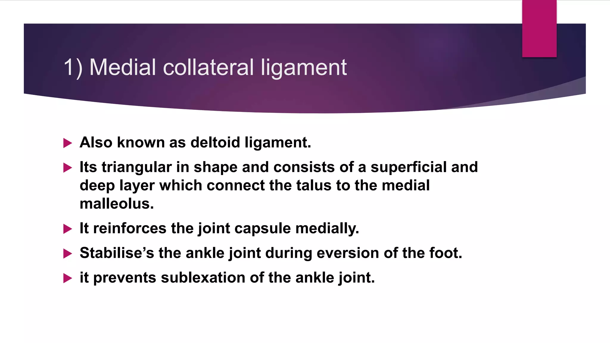 Ligaments of ankle joint (Ankle complex) | PPTX