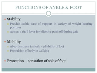 Ankle & foot biomechanics | PPTX