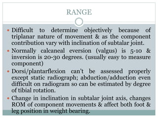 Ankle & foot biomechanics | PPTX