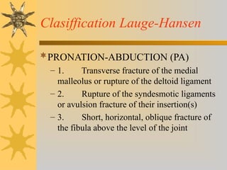 ANKLE FRACTURES, Anatomi, Stability, Main Ligamentous system | PPT