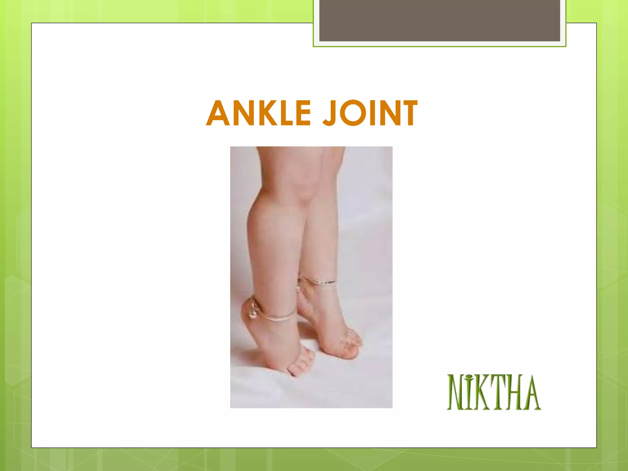 Ankle Joint Structure and Ligaments | PPT
