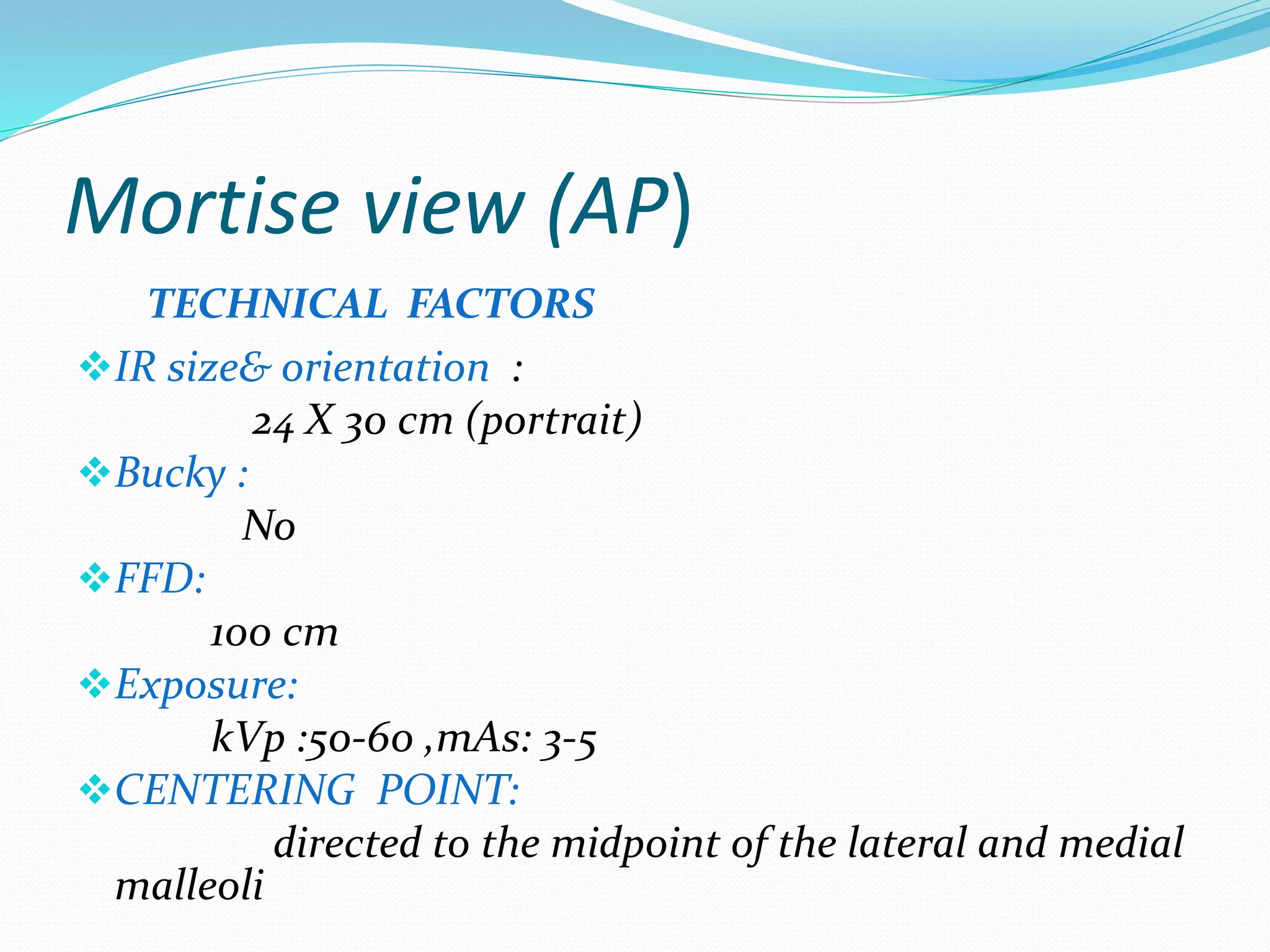 RADIOGRAPHIC VIEWS OF ANKLE JOINT | PPTX