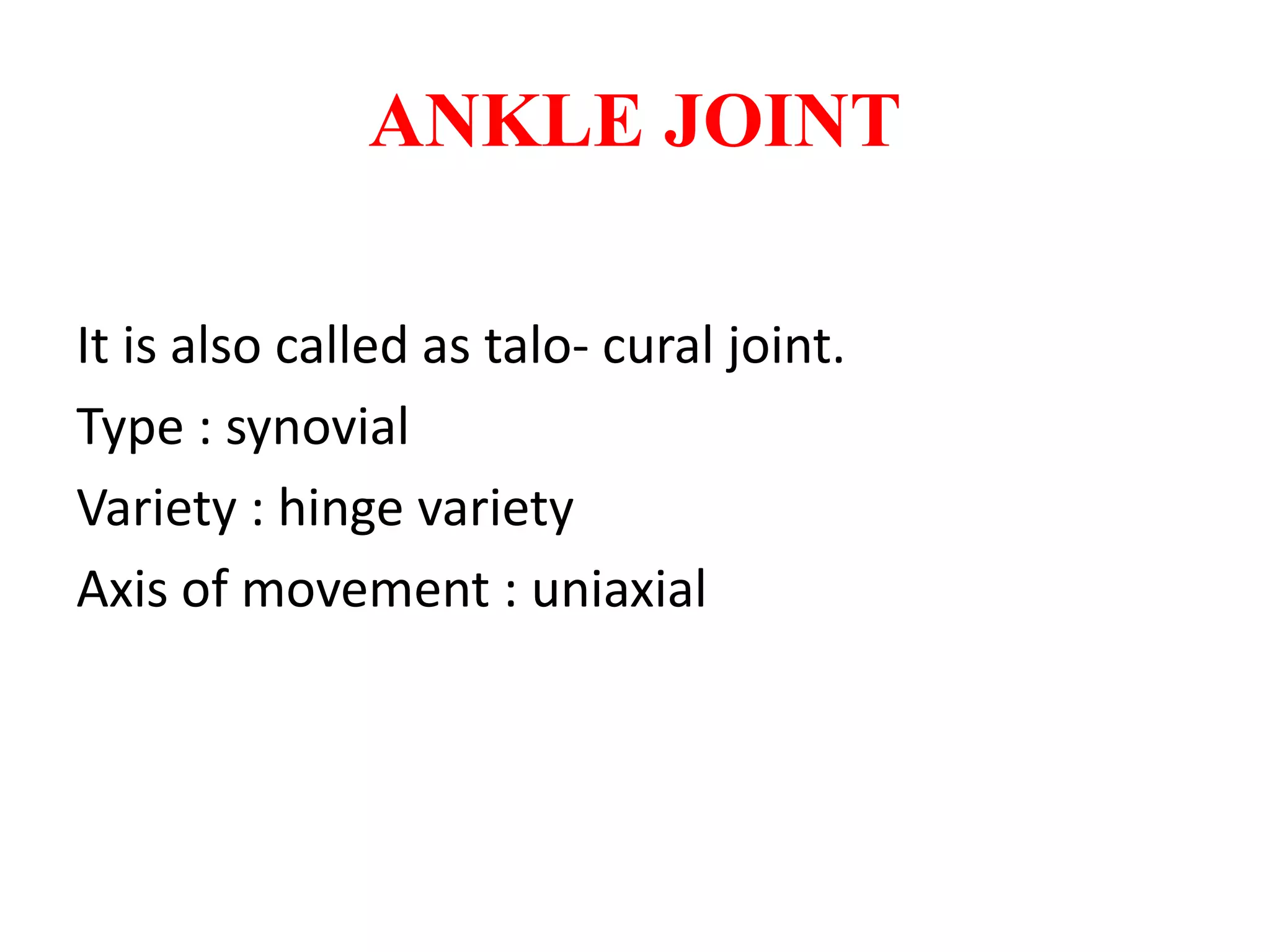 Anatomy of Ankle joint | PPTX
