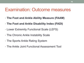 Ankle instability, ankle sprain | PPTX