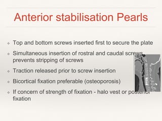 Ank spond cervical injury ppt | PPT