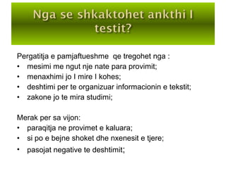Ankthi i testit | PPT