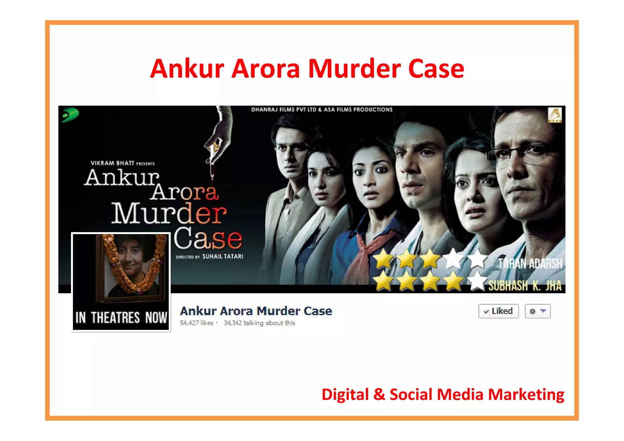 Social Media & Digital Marketing Case Study: Ankur Arora Murder Case | PDF