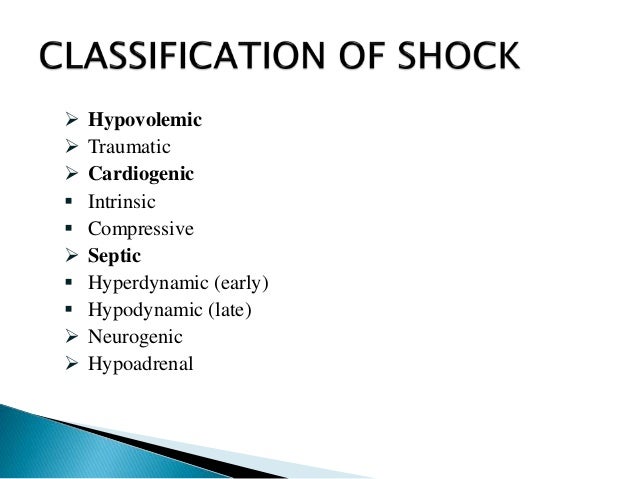 Approach to a patient in shock