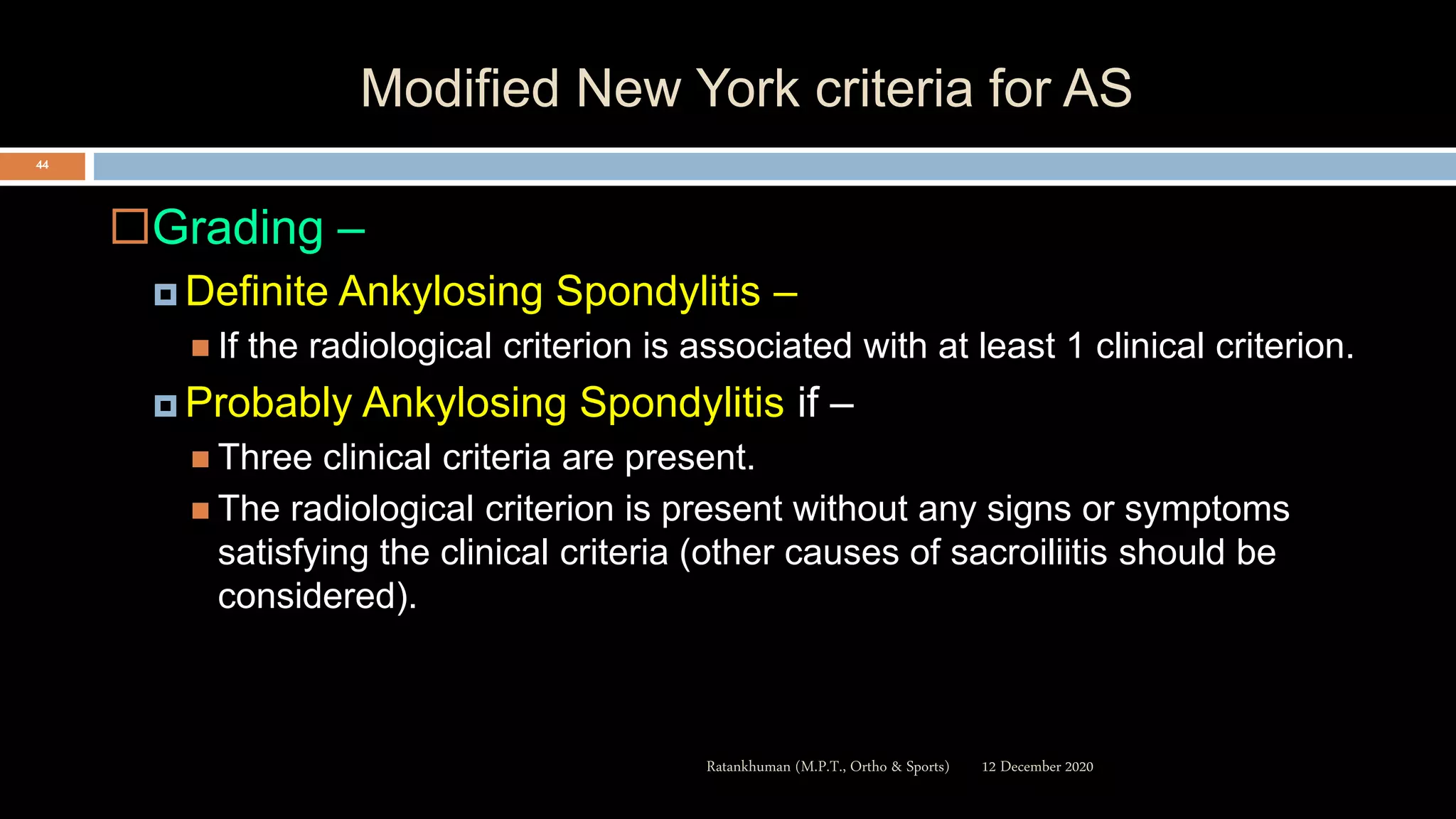 Ankylosing spondylitis | PPTX