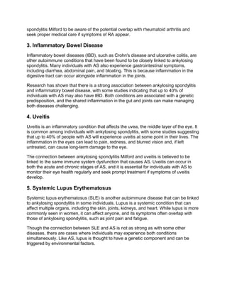 Ankylosing Spondylitis in Milford and Its Connection to Other ...