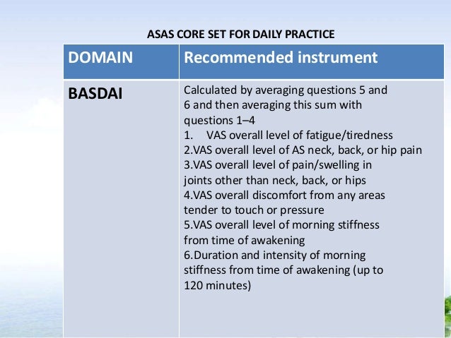 Ankylosing spondylitis treatment and assessment