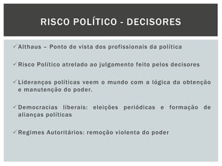 Análise risco político e política externa | PPT
