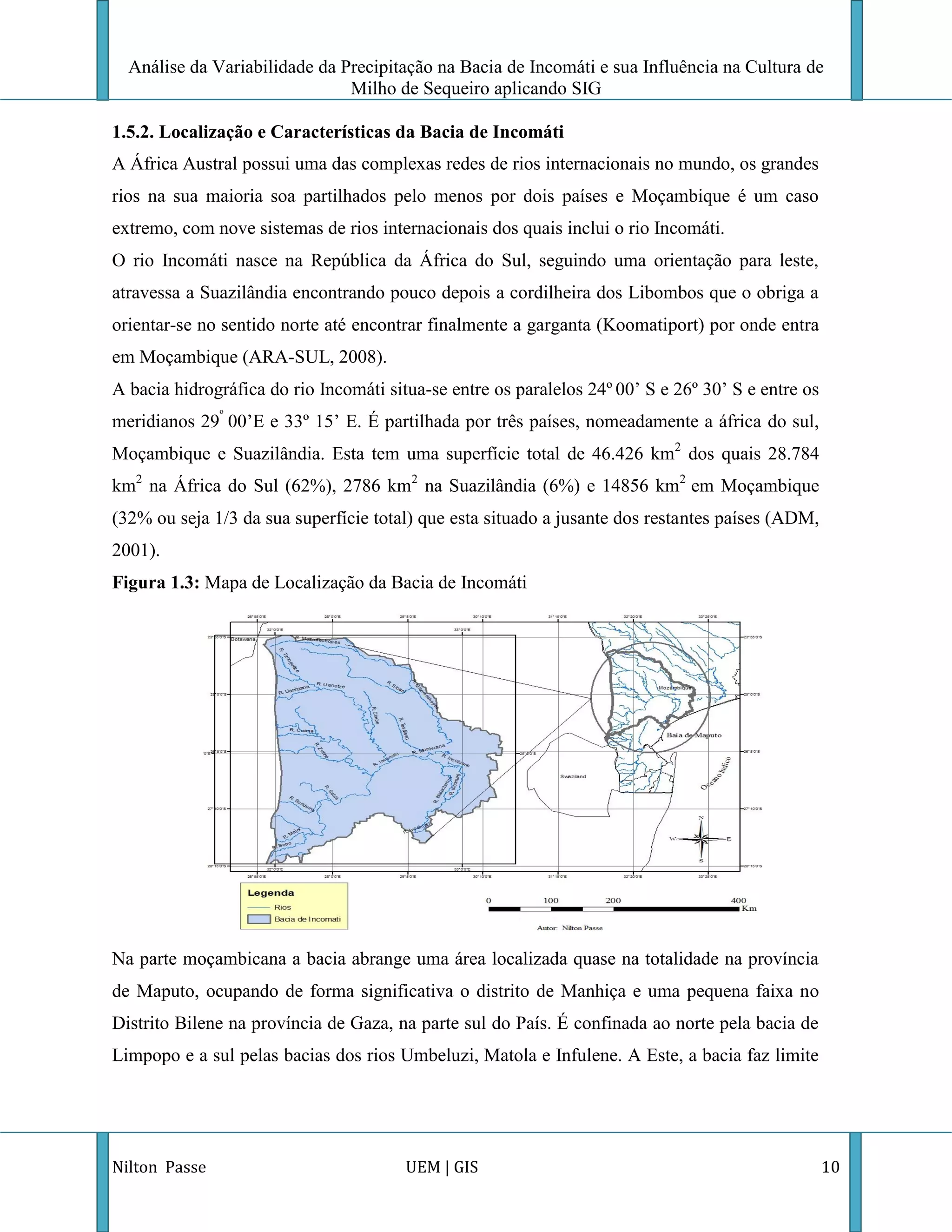 Análise da variabilidade da precipitação na bacia de incomáti e sua ...