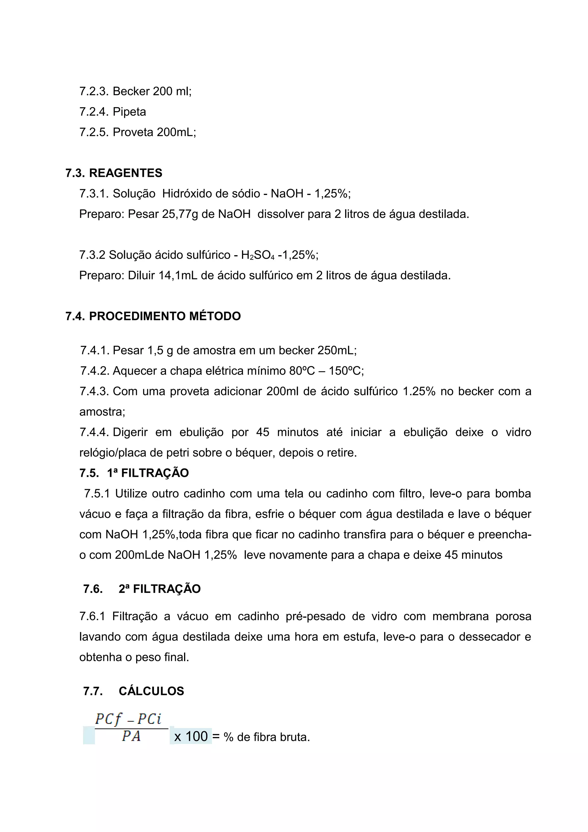 Análise de fibra bruta | DOC